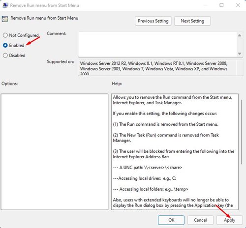 Πώς να απενεργοποιήσετε την εντολή RUN (Windows + R) στα Windows 11